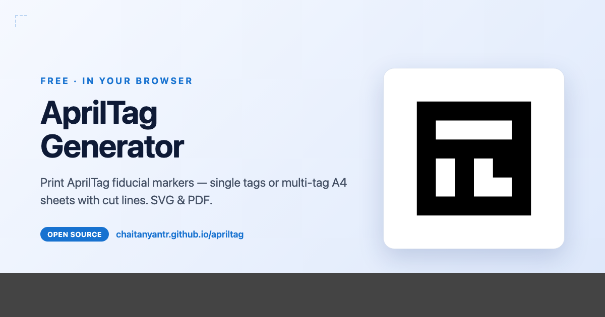 AprilTag Generator — Free Online Tool to Print AprilTag Markers (SVG & PDF)